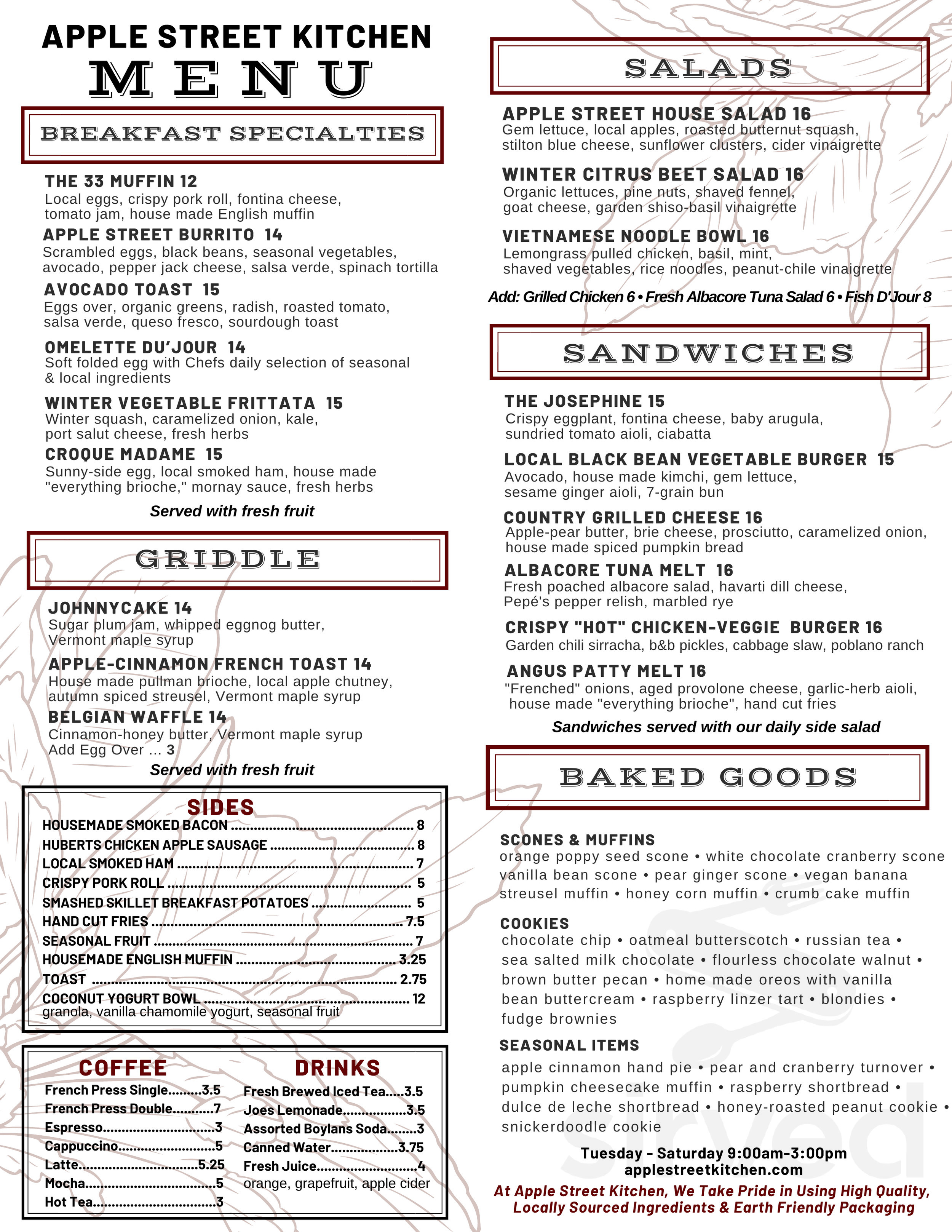 Apple Street Kitchen menu in Tinton Falls, New Jersey, USA