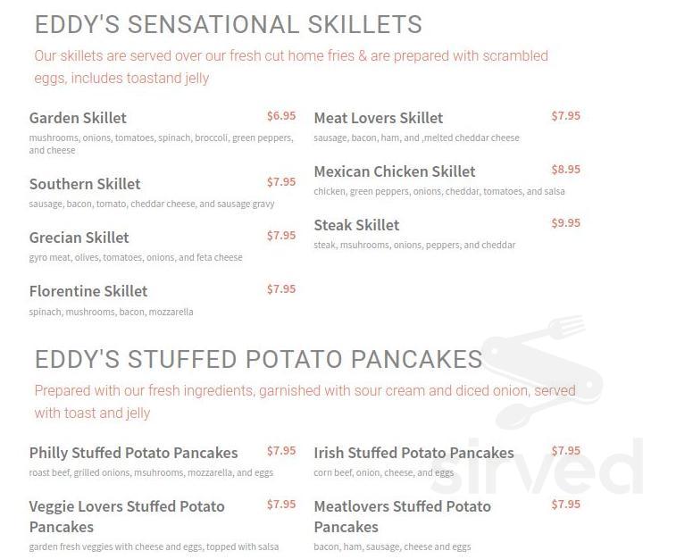 Eddy's Deli & Restaurant menu in Stow, Ohio, USA
