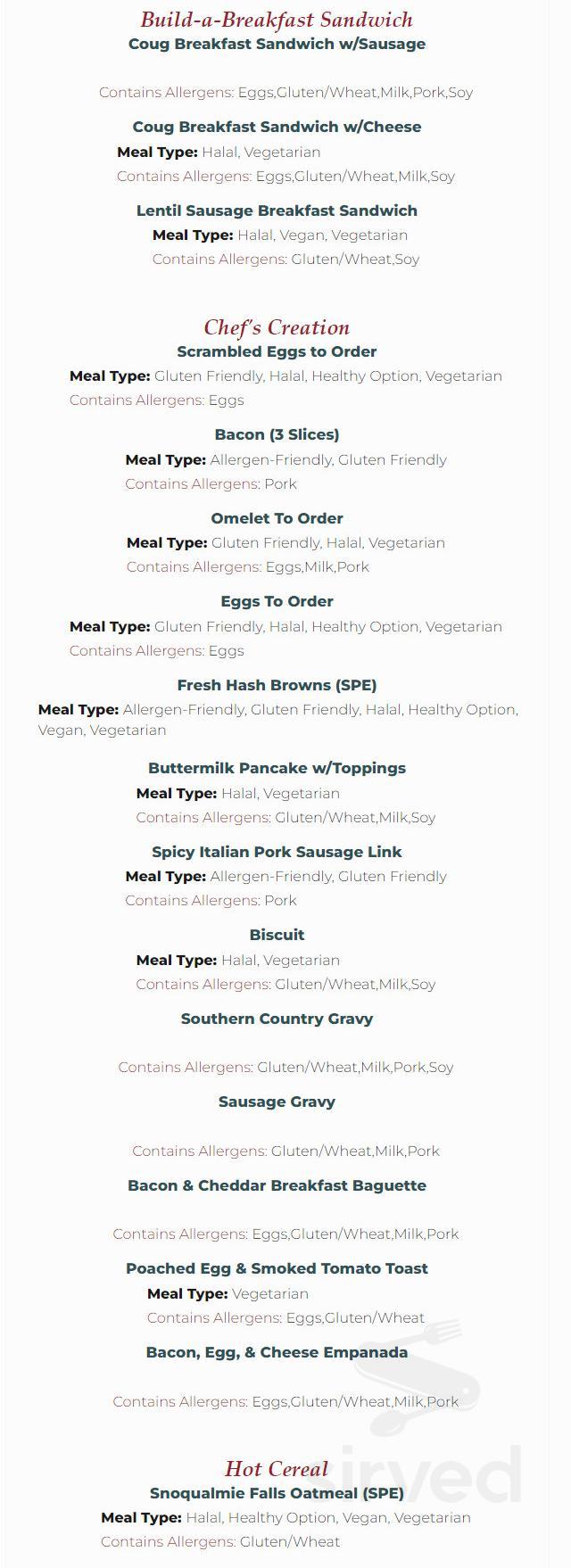 Northside Cafe menu in Tifton, Georgia, USA