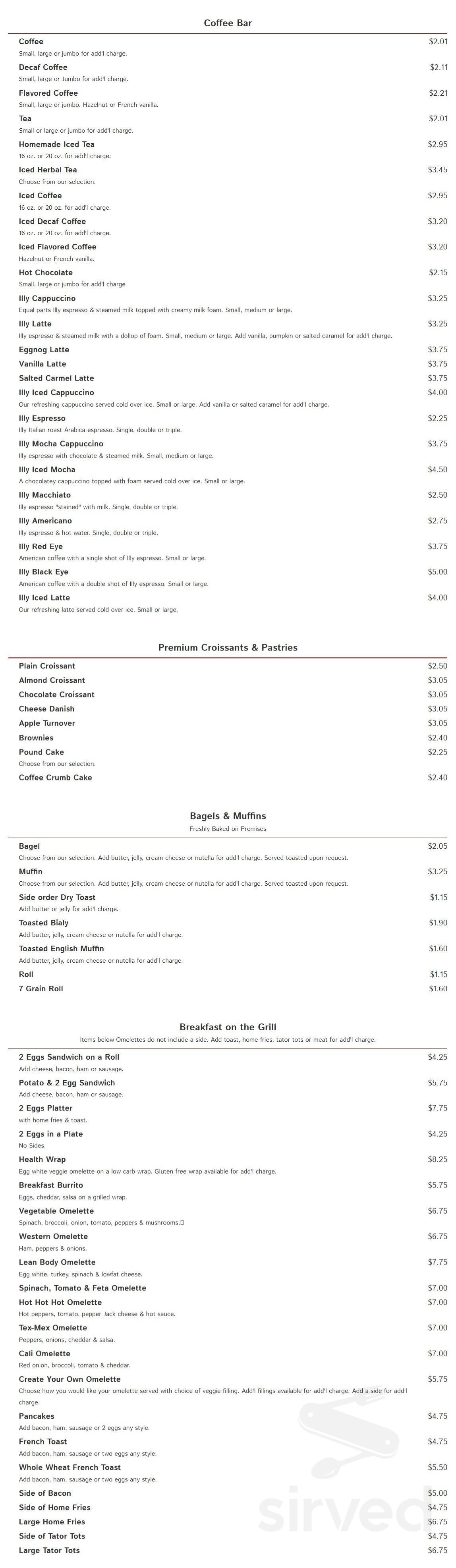 Champs Gourmet Deli menu in New York, New York, USA