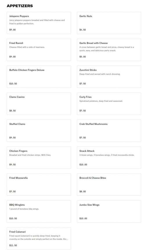 San Remo Pizza & Restaurant menu in Bridgeport, Connecticut, USA