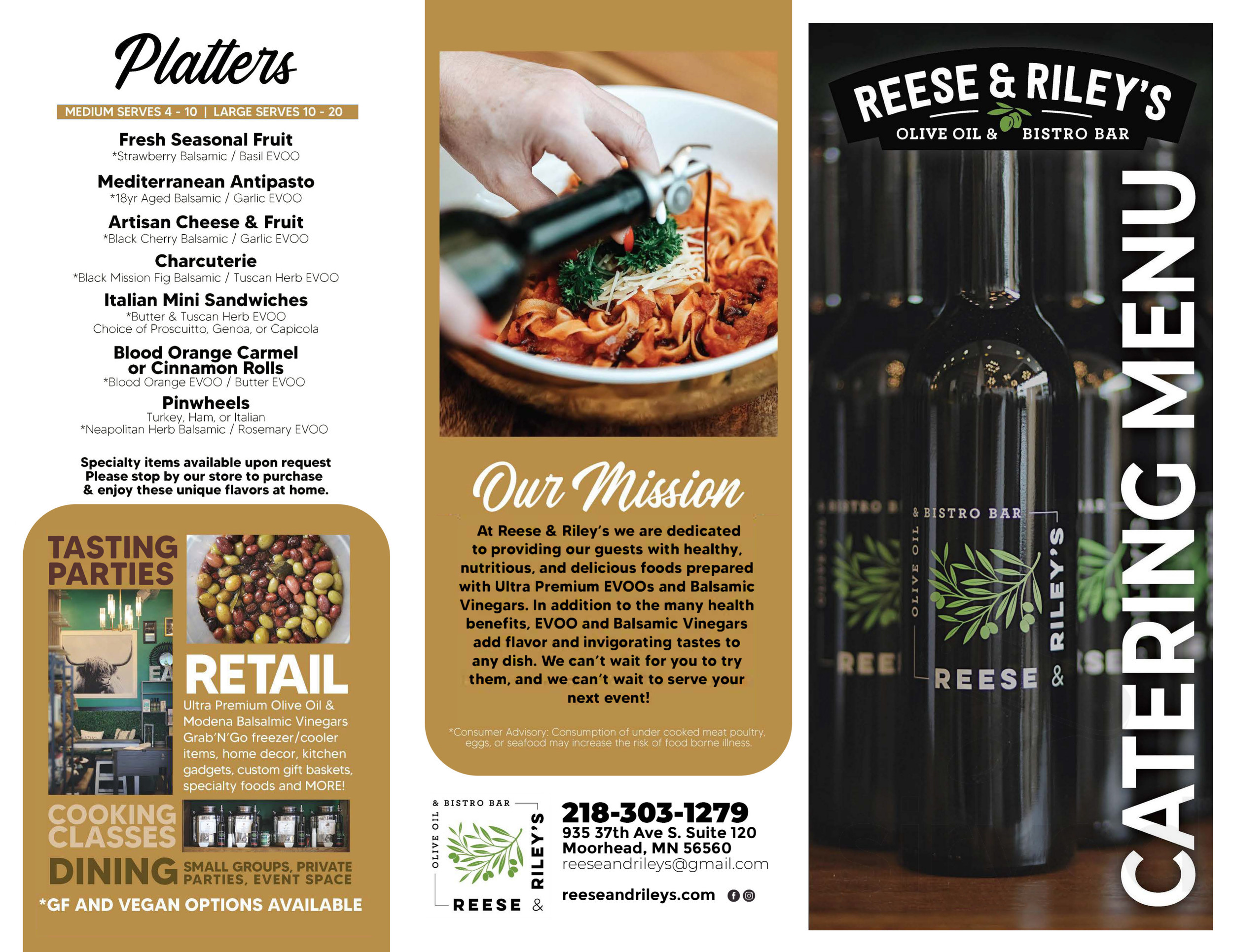 Reese & Riley's Olive Oil & Bistro Bar menu in Moorhead, Minnesota, USA