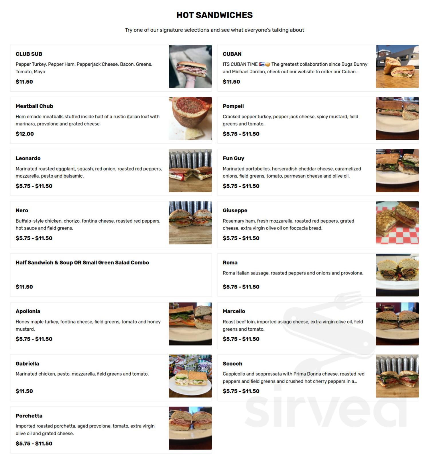 Luigi's Italian Deli menu in Baltimore, Maryland, USA