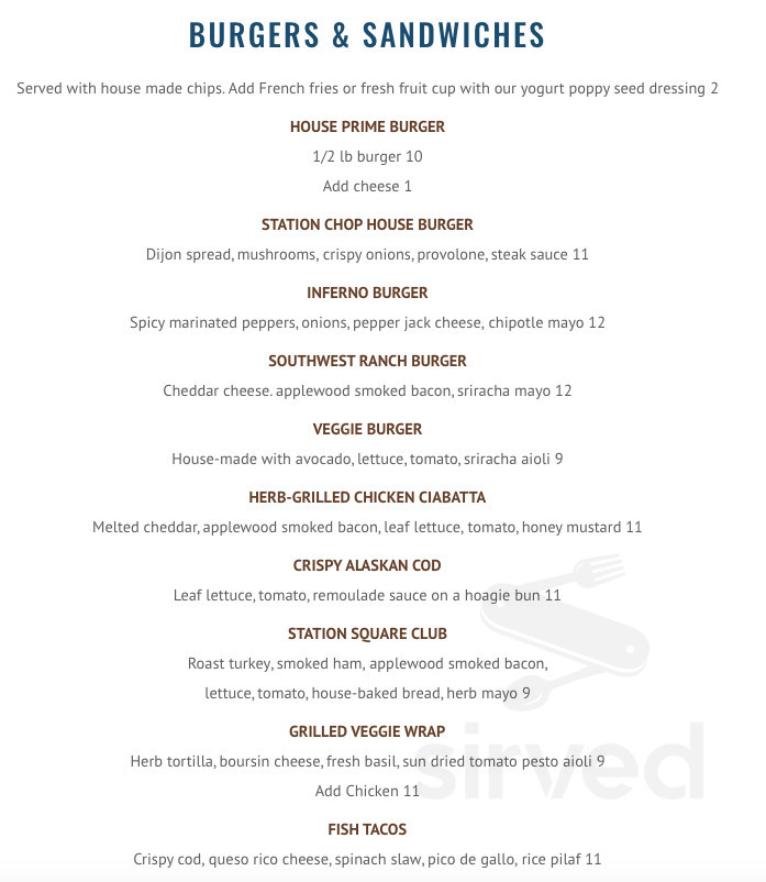 Grand Tavern Troy menu in Troy, Michigan, USA