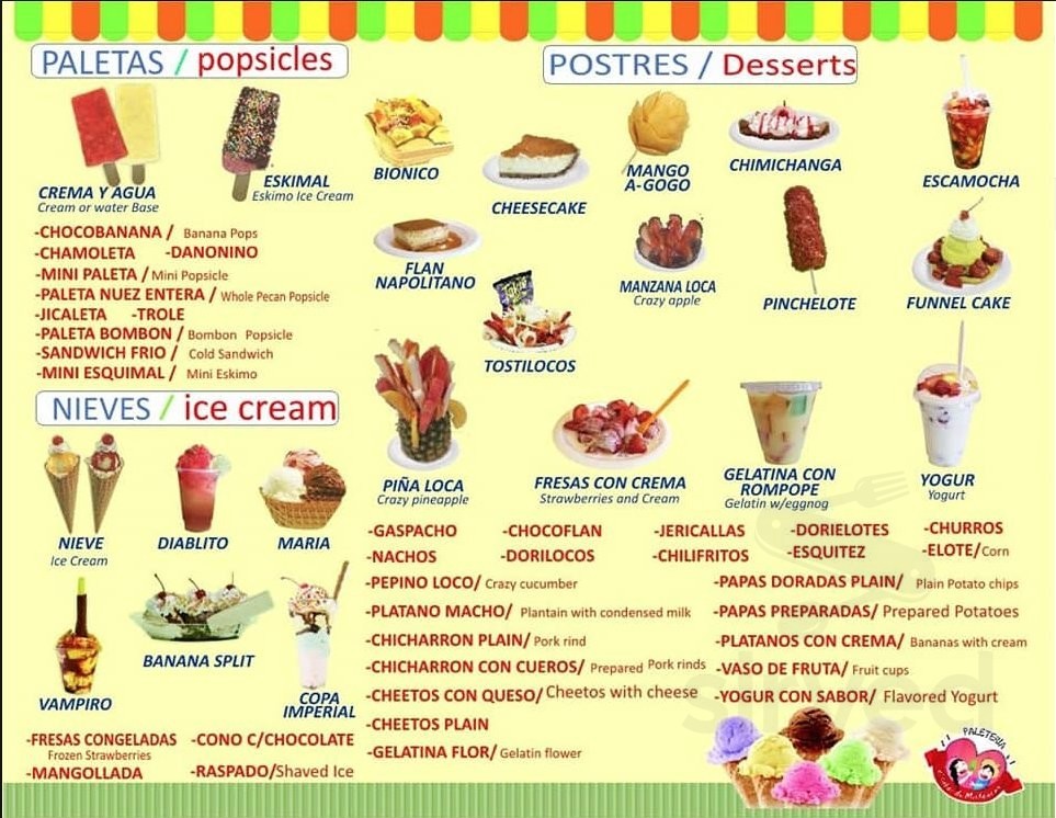 Paleteria El Sabor De Michoacan menus in Bolingbrook, Illinois, United ...