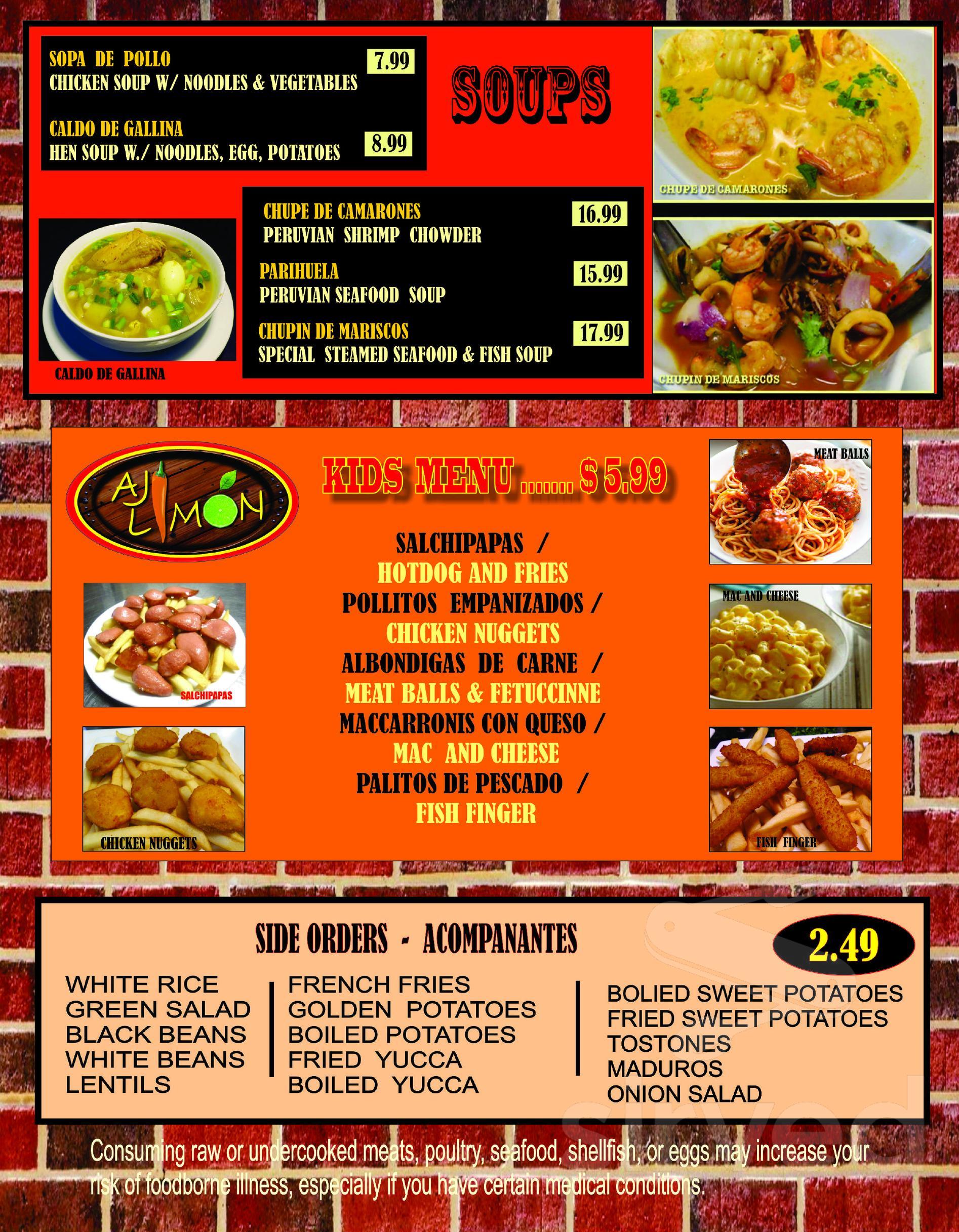 AJI LIMON CEVICHE Y CARBON menu in Cape Coral, Florida, USA