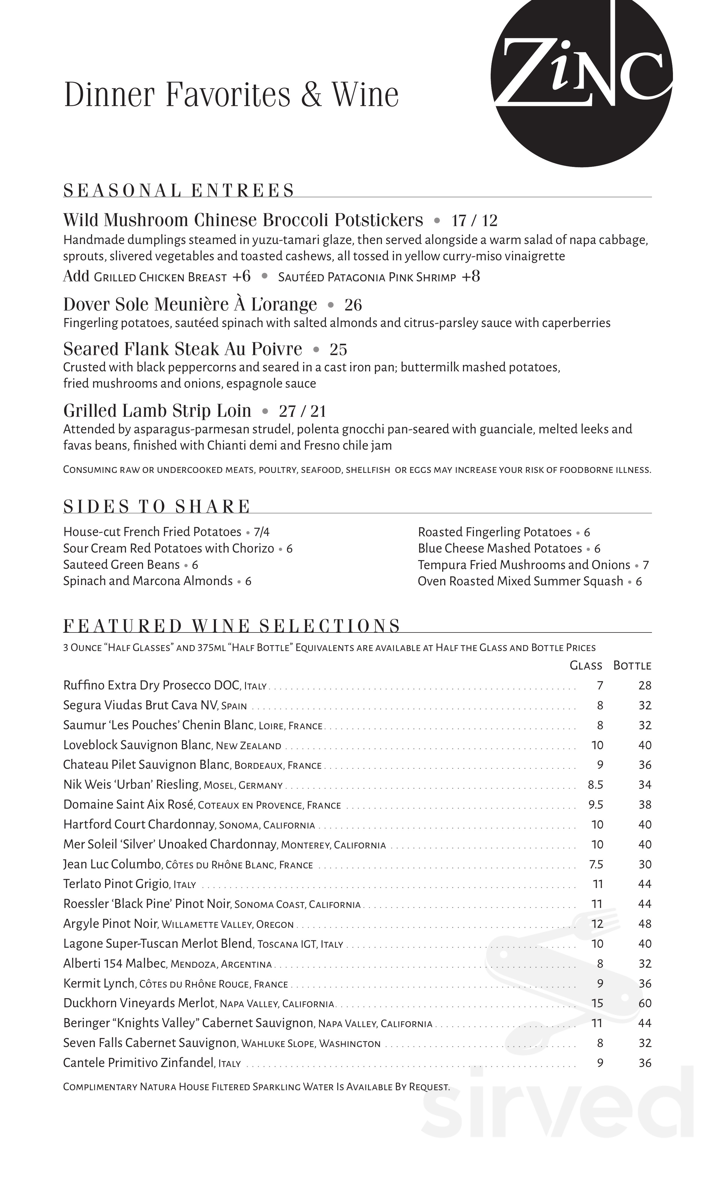 Hurricane's Cafe menu in Albuquerque, New Mexico, USA