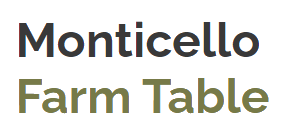 Menu for Monticello Farm Table café in Charlottesville, VA | Sirved