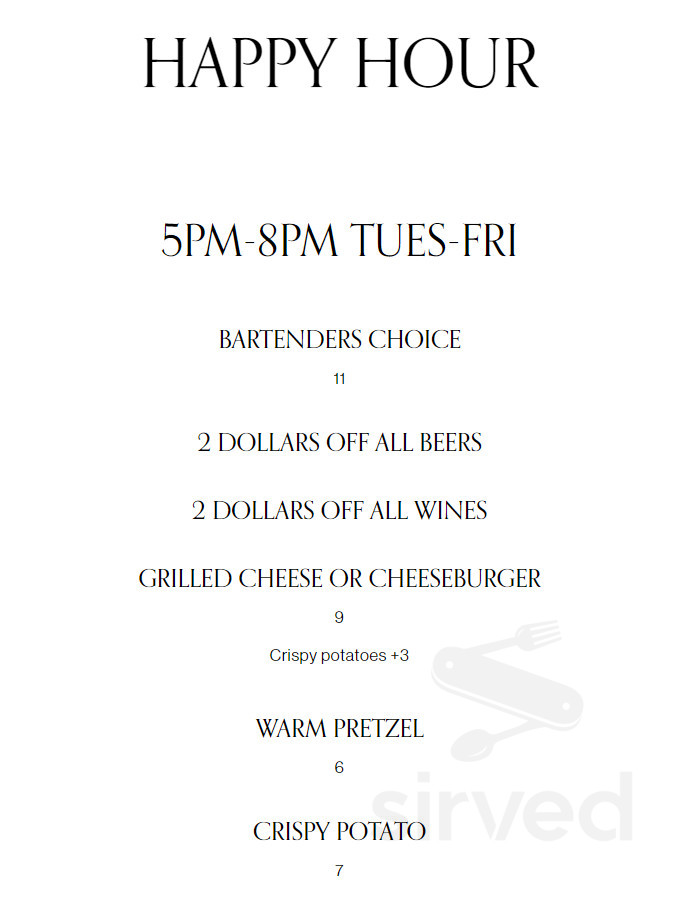 Bonnie Vee menu in New York, New York, USA