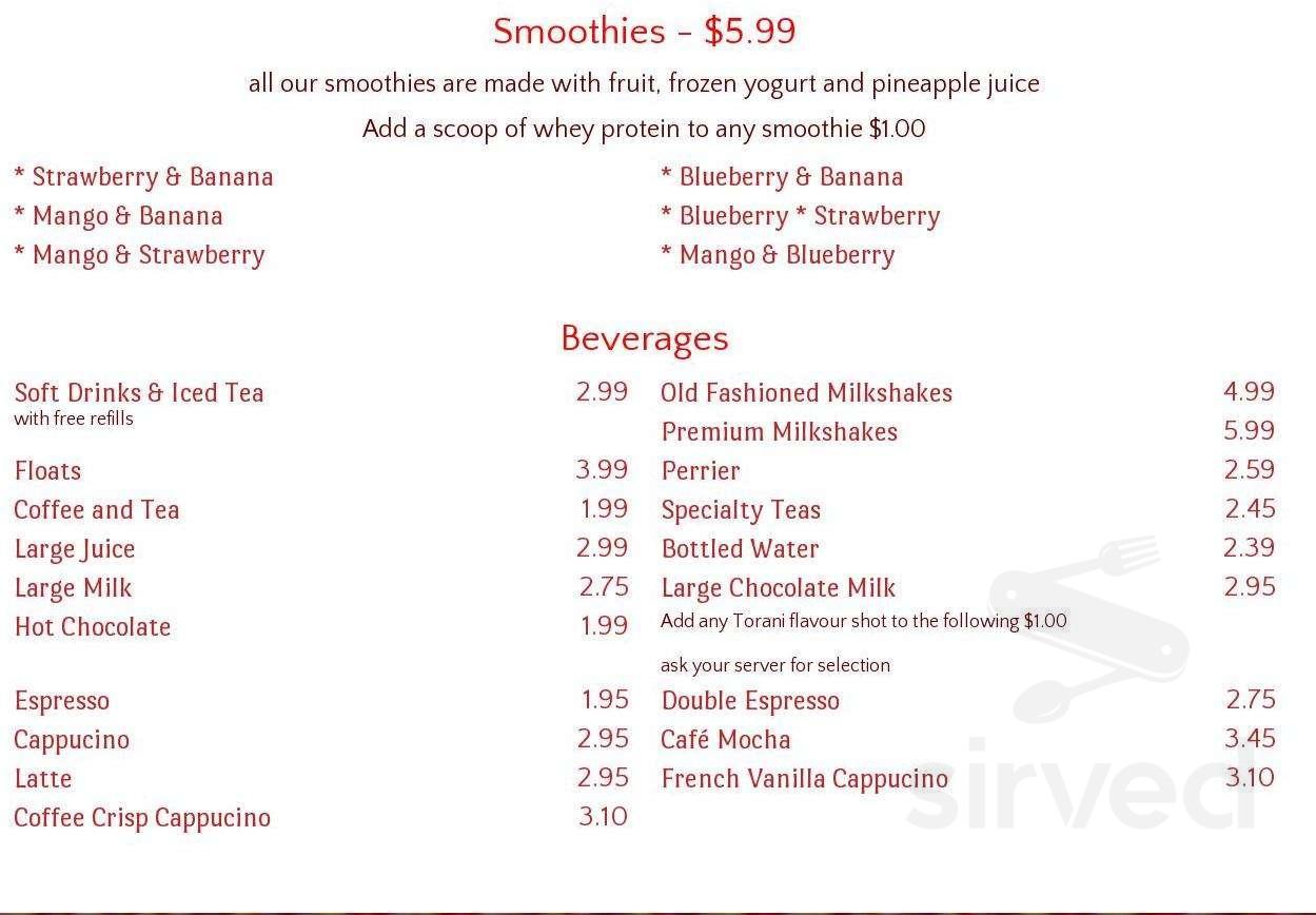 Fireside Deli & Family Restaurant menu in Kitchener, Ontario, Canada