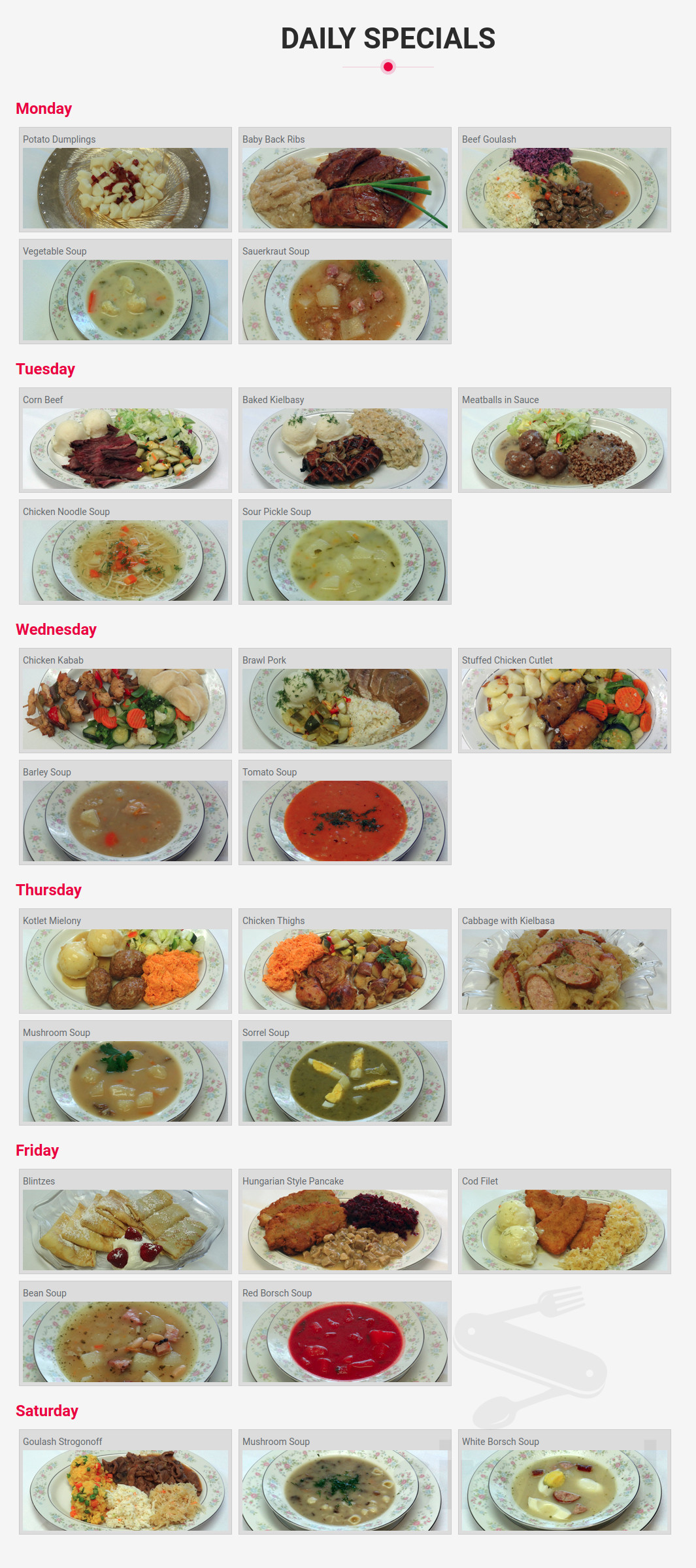 Menu for Polski Smak in Butler, NJ | Sirved