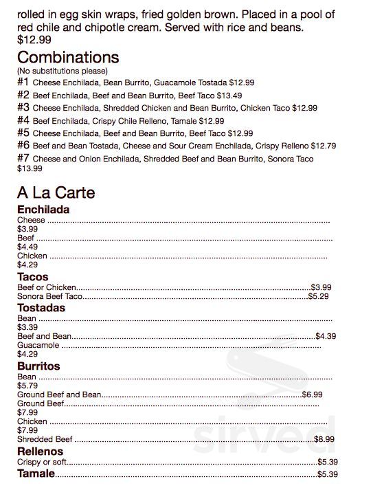 Palomino Mexican Restaurant menu in Loveland, Colorado, USA