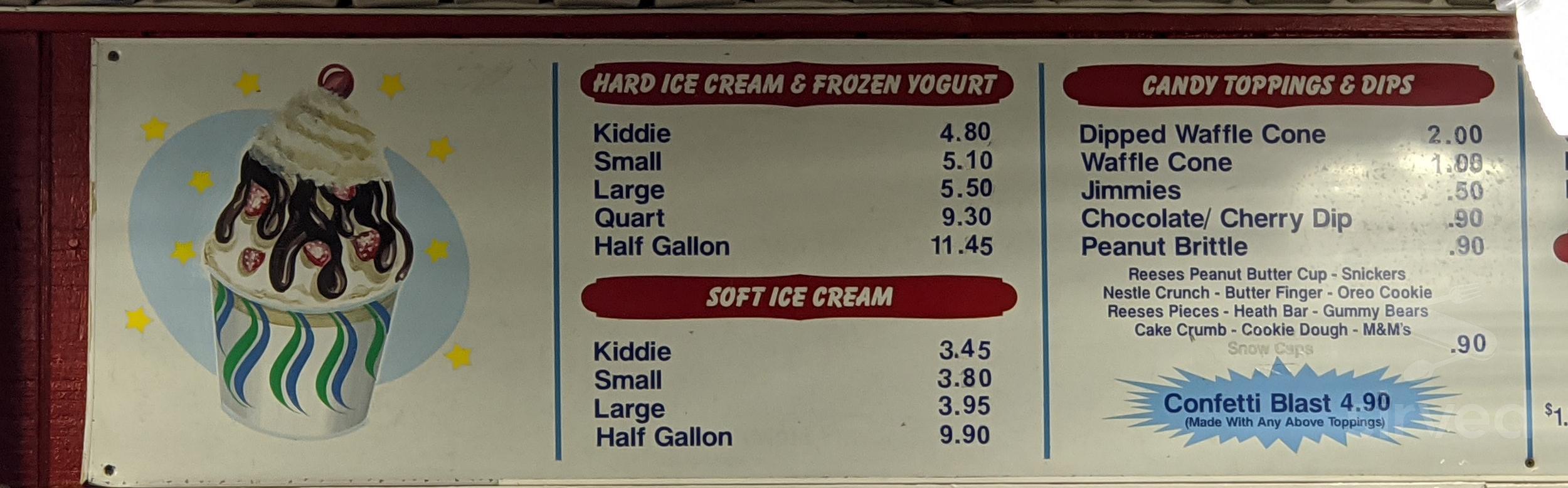 Jay Gee's Ice Cream and Fun Center menus in Methuen, Massachusetts ...