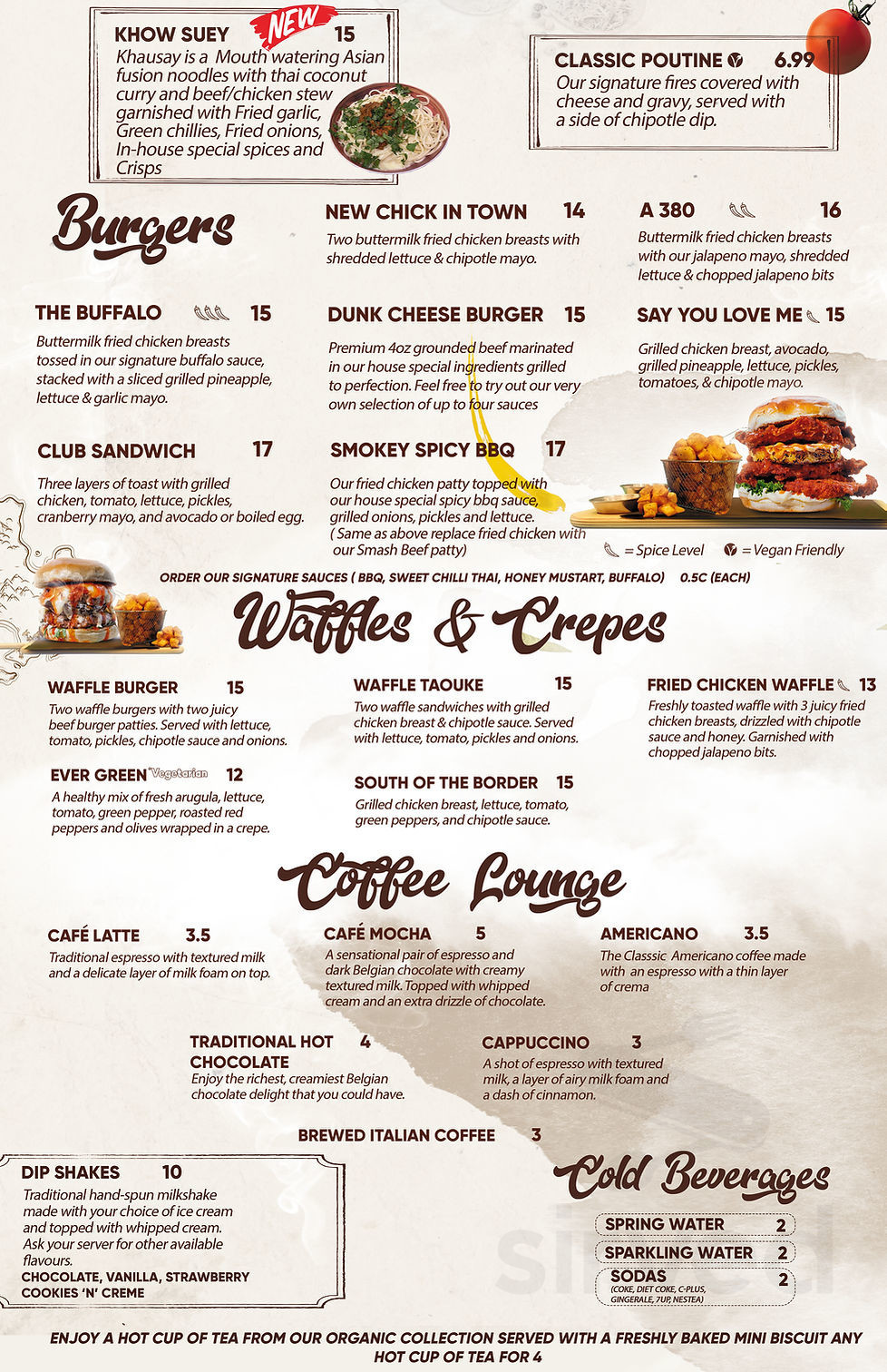 Menu for DUNK Burgers and Chocolate - Windsor in Windsor, Ontario, Canada