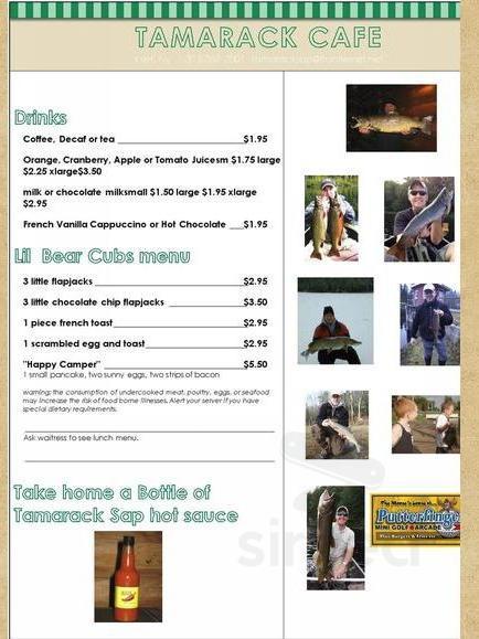 Menu - Inlet NY's Tamarack Cafe & Putterfingers Mini Golf | Sirved