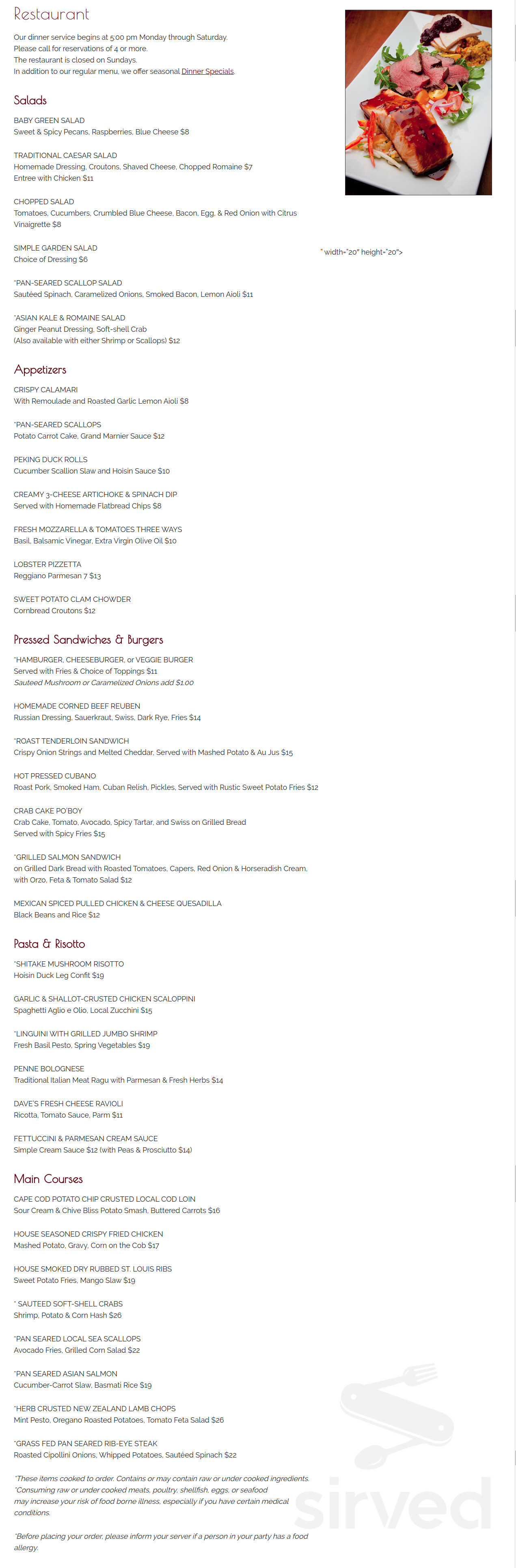 Via Lago Menu In Lexington Massachusetts USA Via Lago Menu In Lexington Massachusetts USA
