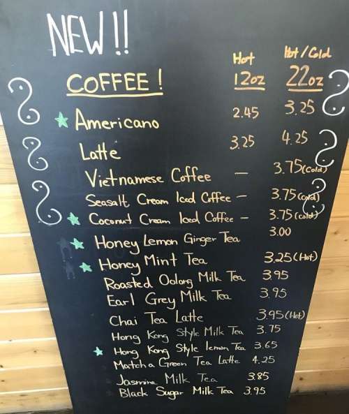 HEA TEA menu in Elk Grove, California, USA