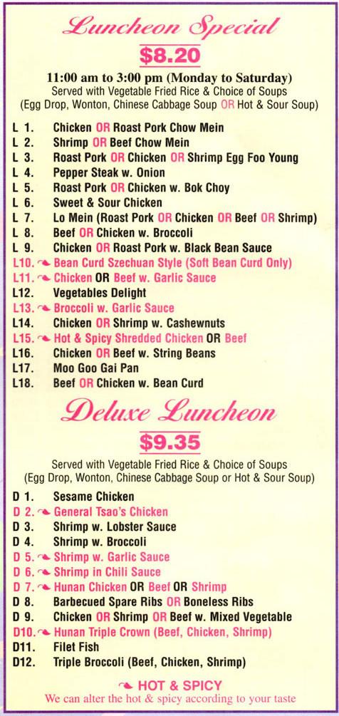 China Cafe menu in Iselin, New Jersey, USA