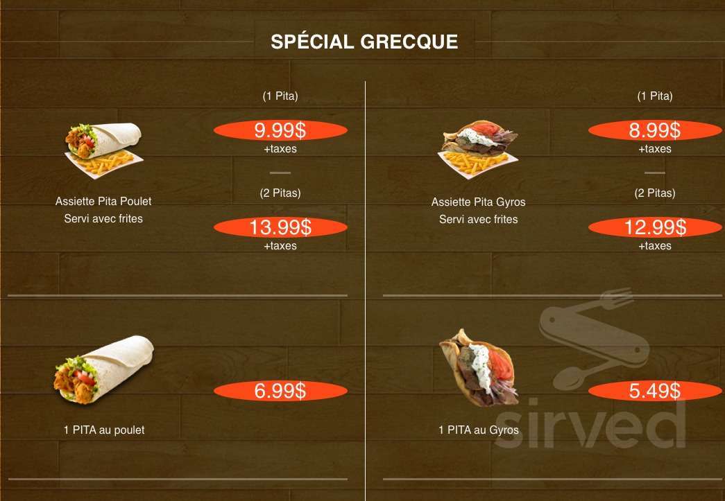 Botan Pizza menu in Saint-Eustache, Quebec, Canada