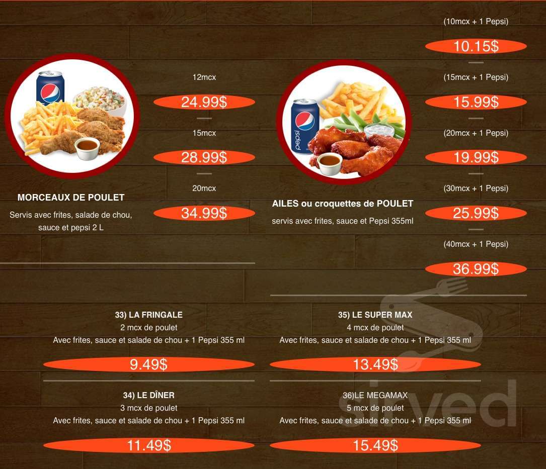 Botan Pizza menu in Saint-Eustache, Quebec, Canada