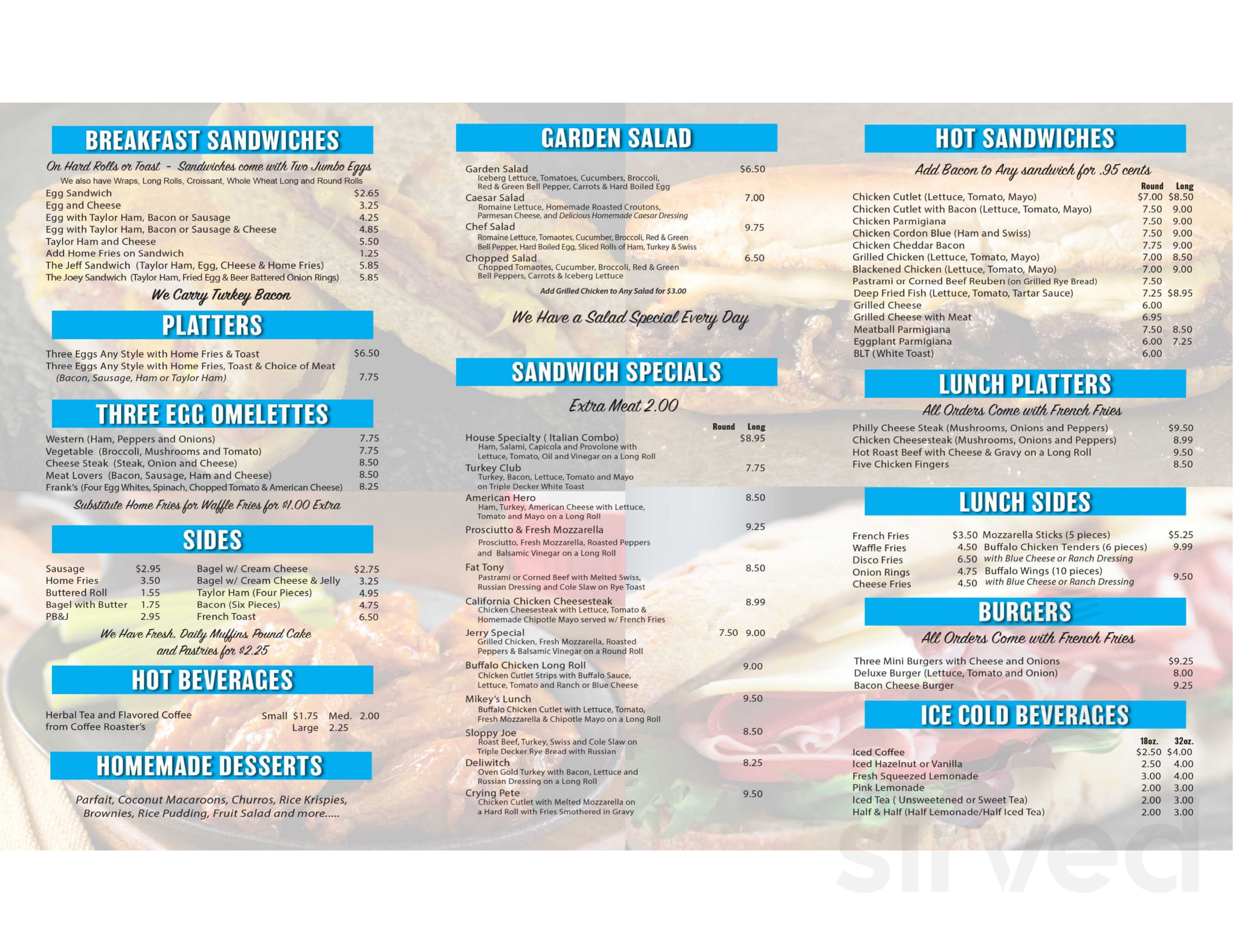 Wilkes Deli menu in Glen Rock, New Jersey, USA