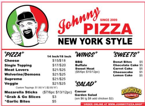 Johnny Pizza menu in Durango, Colorado, USA
