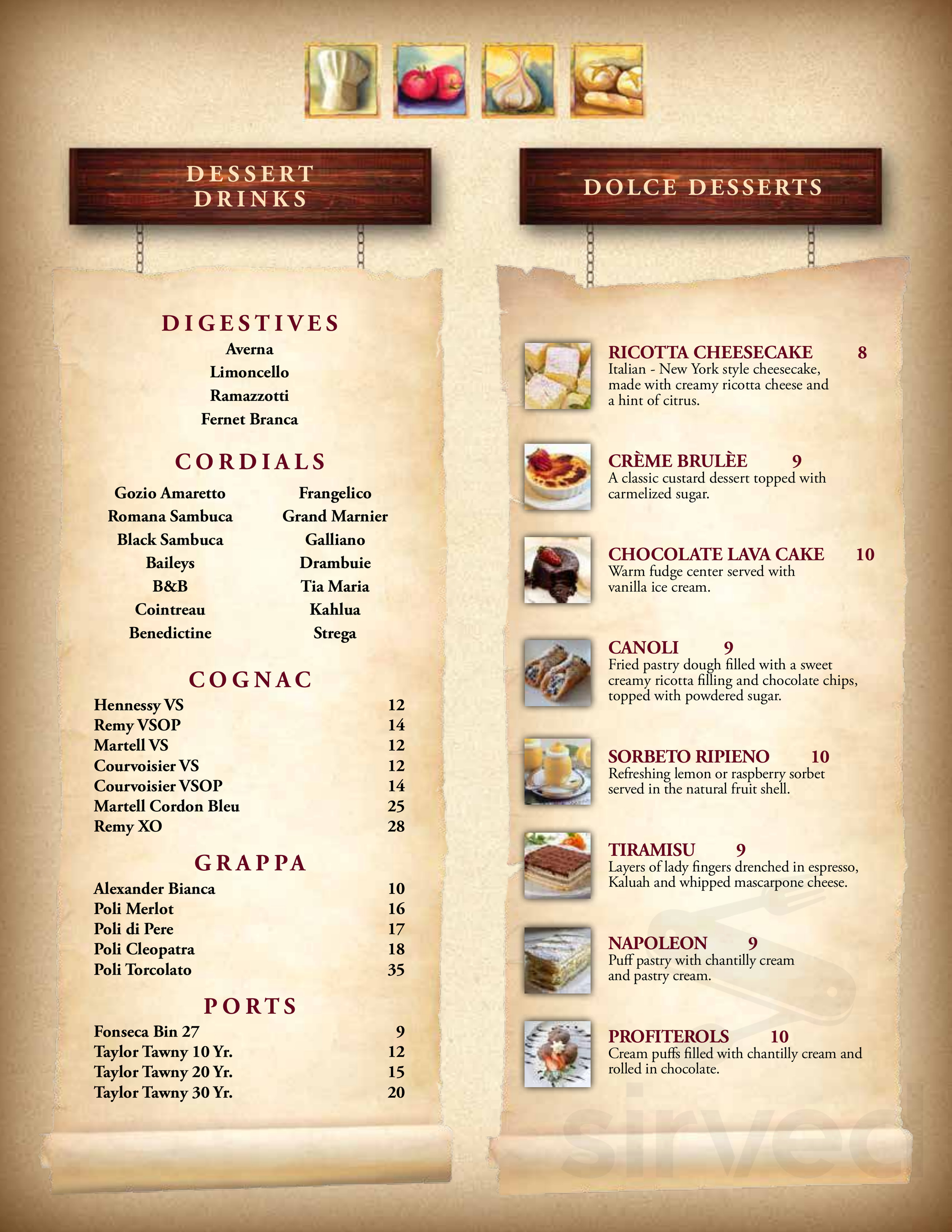 DeRomo's Restaurant menu in Bonita Springs, Florida, USA