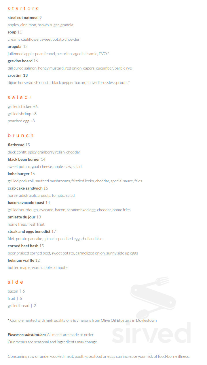 Genevieve's Kitchen menu in Doylestown, Pennsylvania, USA