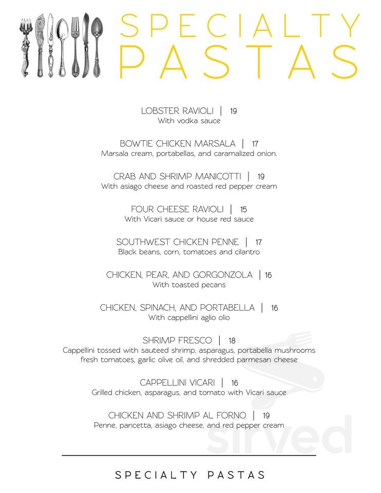 Vicari Italian Grill menu in Corinth, Mississippi, USA