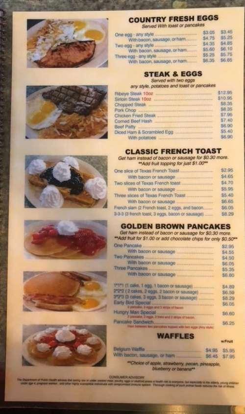 Riverside Family Restaurant menu in Ottumwa, Iowa, USA