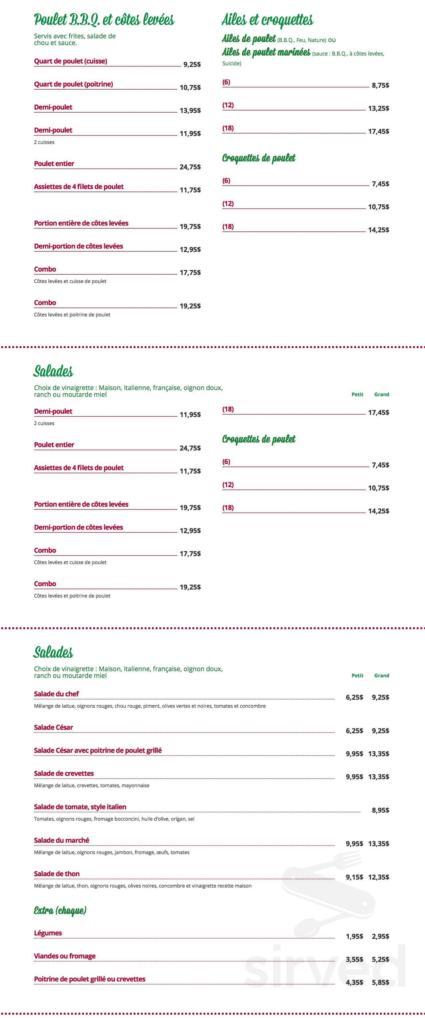 Menu - Delson QC's Como Pizzeria | Sirved