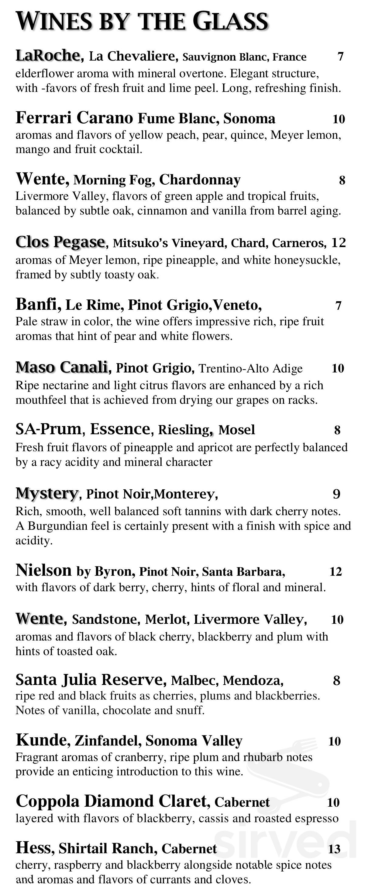 Mystic Fish menu in Palm Harbor, Florida, USA