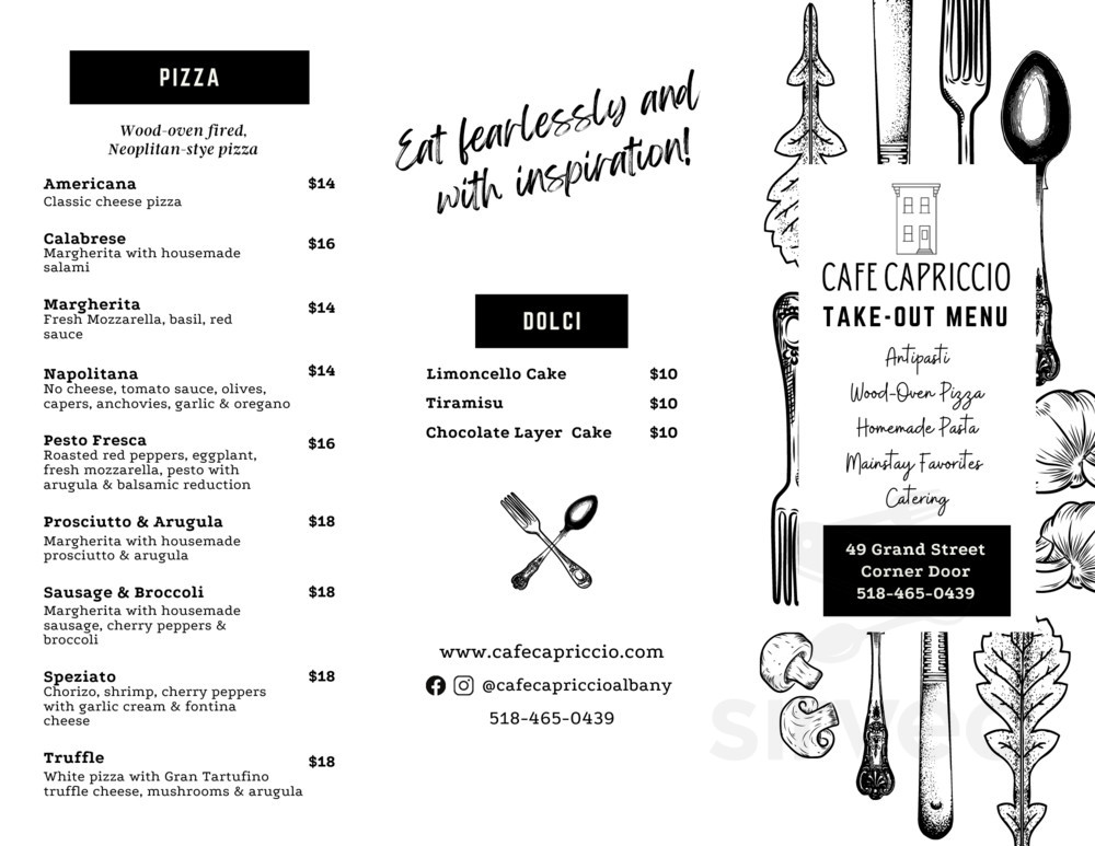 Café Capriccio menu in Albany, New York, USA