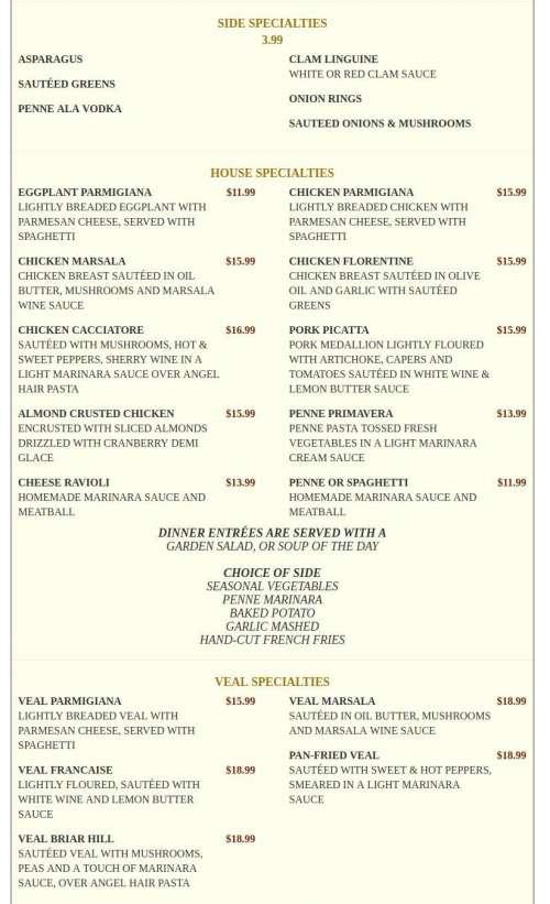 Cafe 422 menu in Warren, Ohio, USA