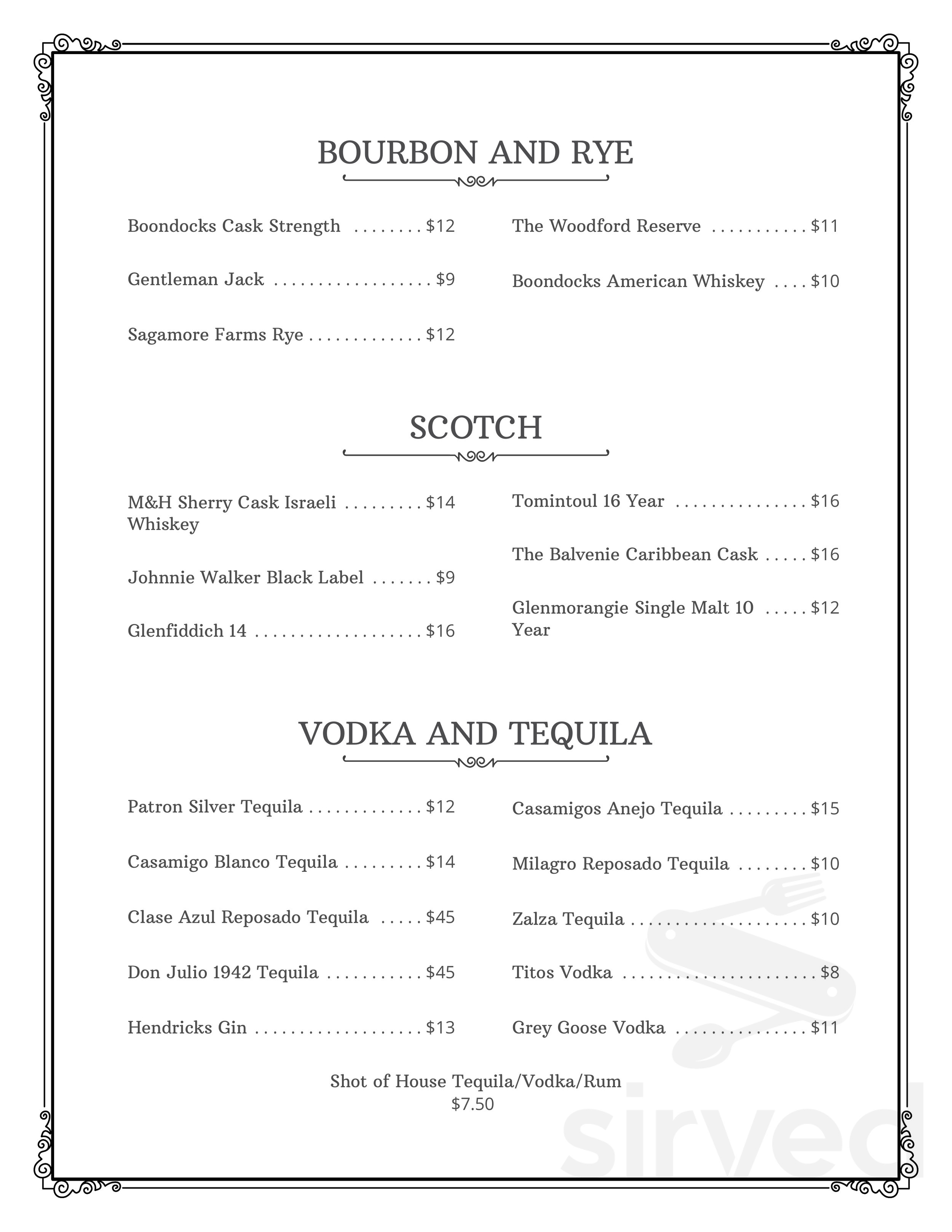 Menu - Baltimore MD's Serengeti Baltimore | Sirved
