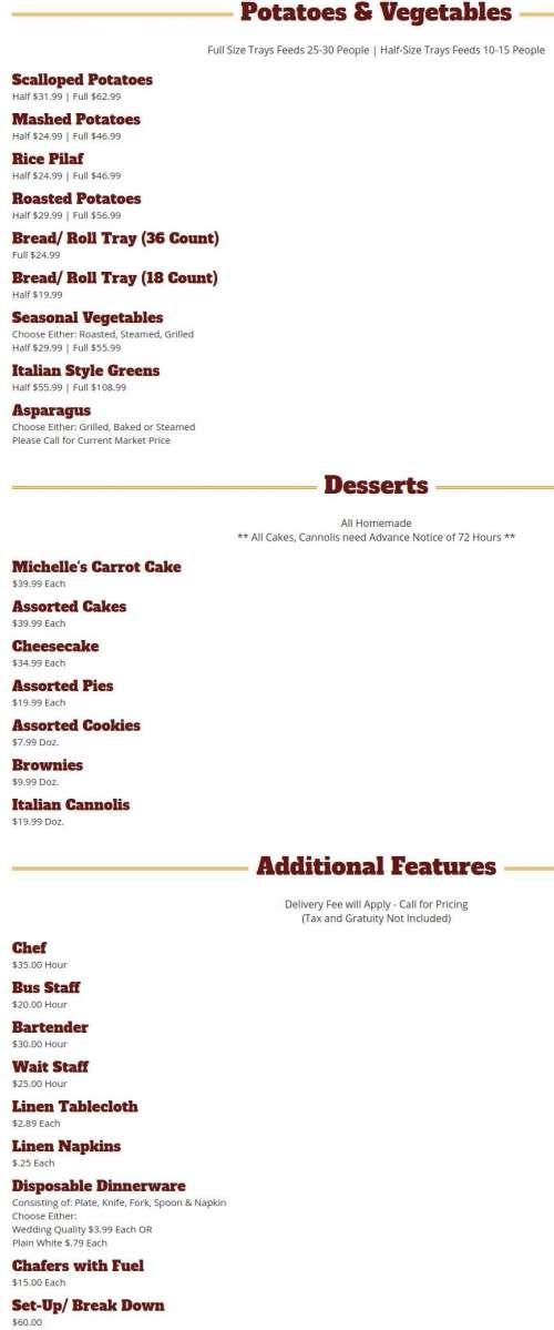 Teddy's Restaurant menu in Rome, New York, USA