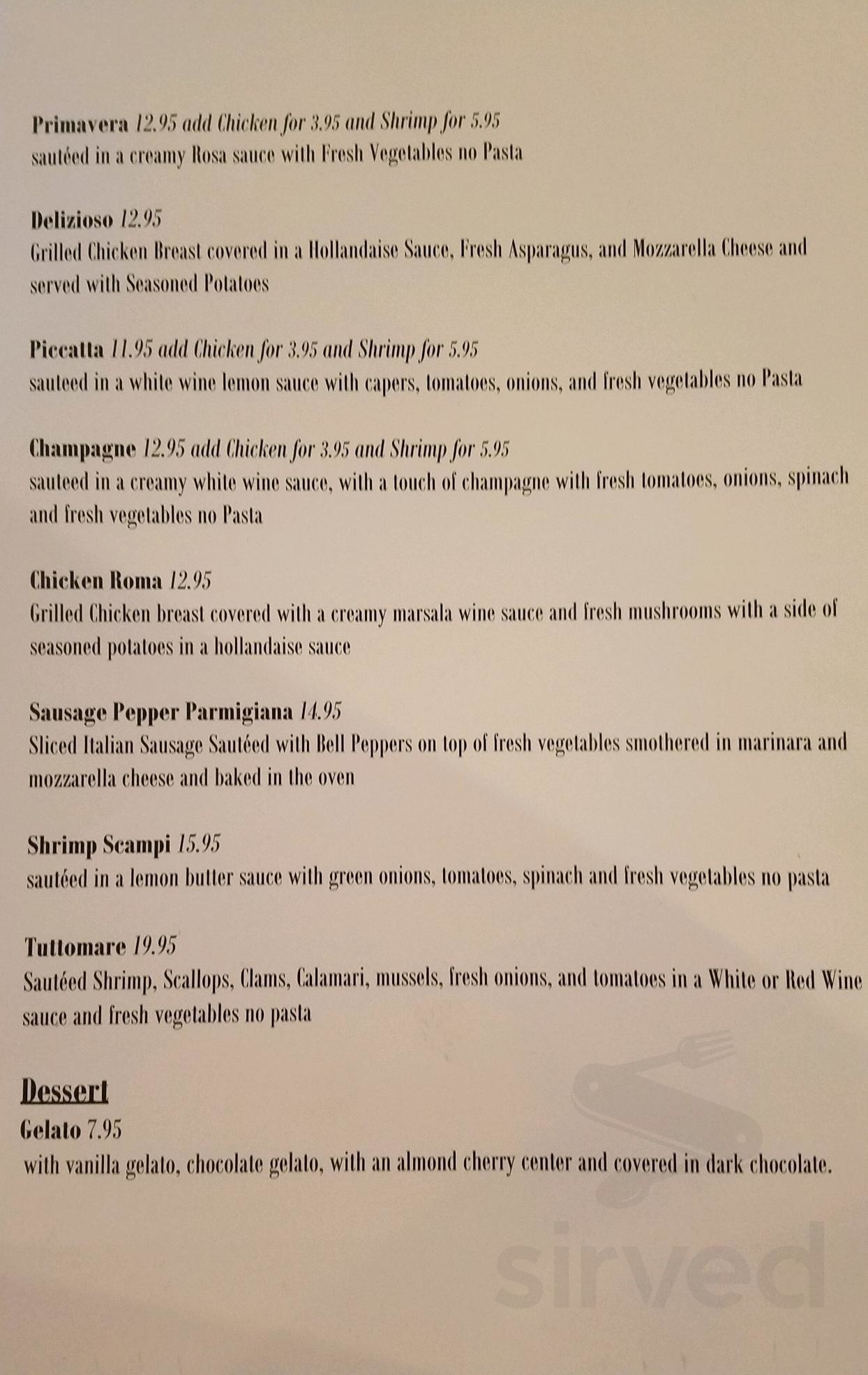 Menu - Leavenworth KS's Luigi's 418 | Sirved