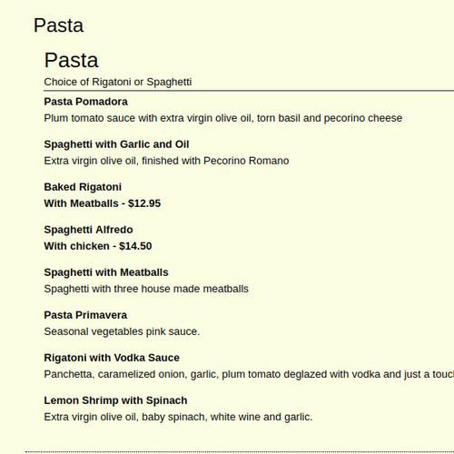 NIKs Berryville (Neighborhood Italian Kitchen) menu in Berryville ...