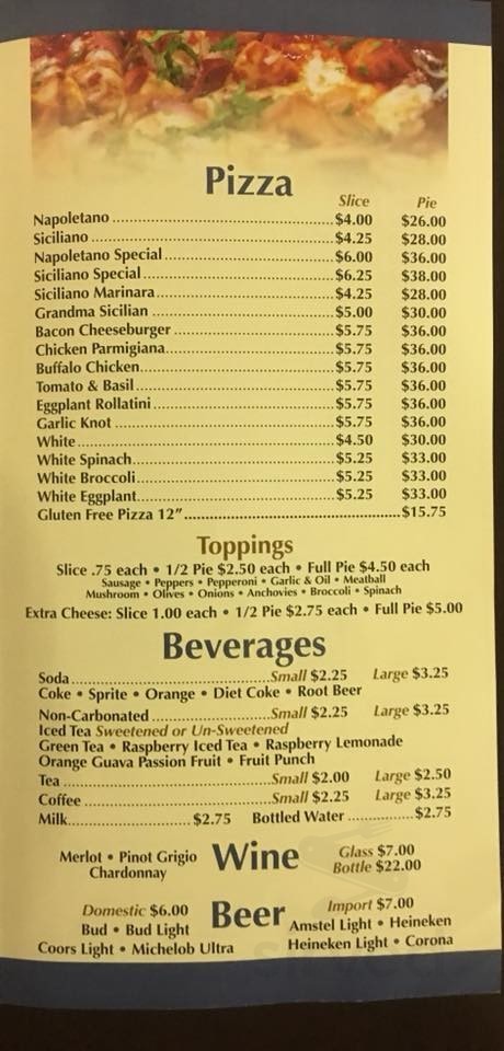 Menu - Cherry Grove NY's Cherry Grove Pizza | Sirved