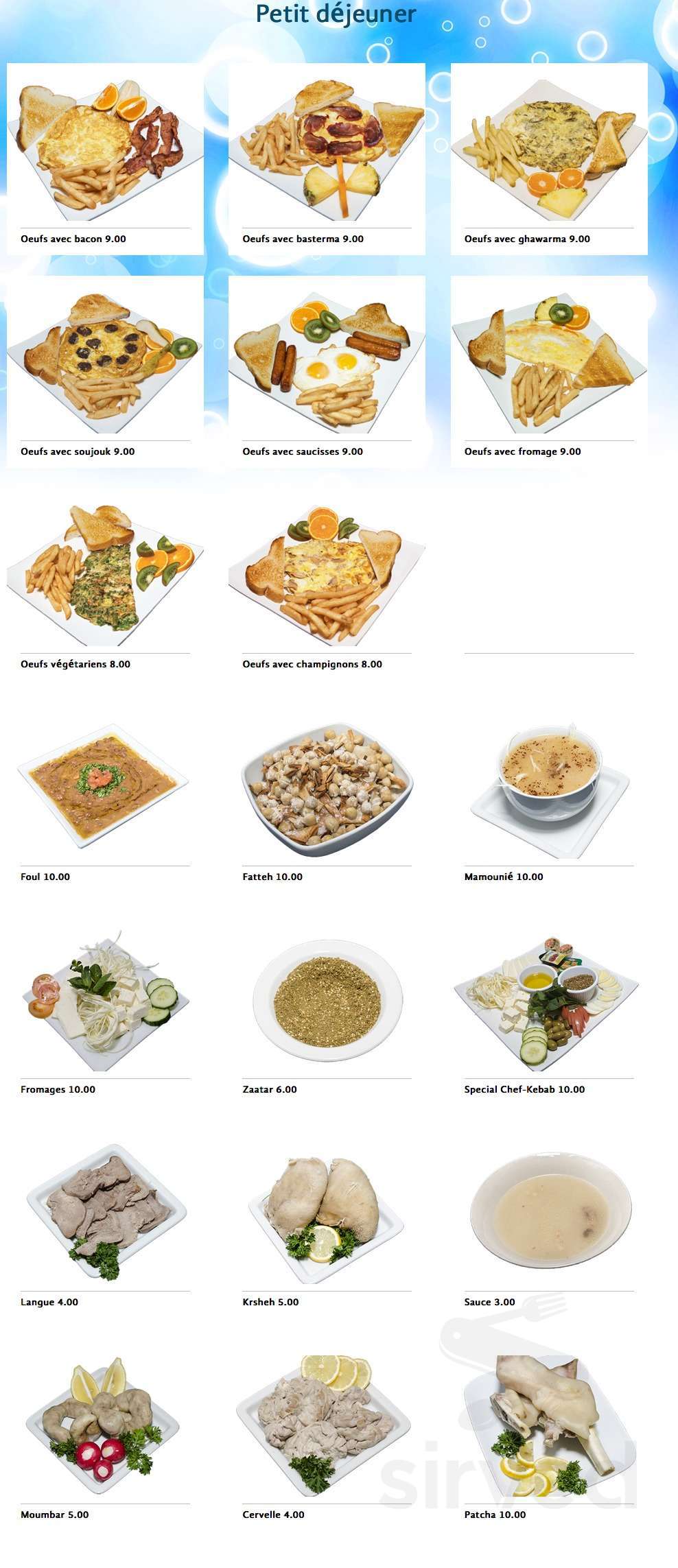 Menu - Laval QC's Chef Kebab | Sirved