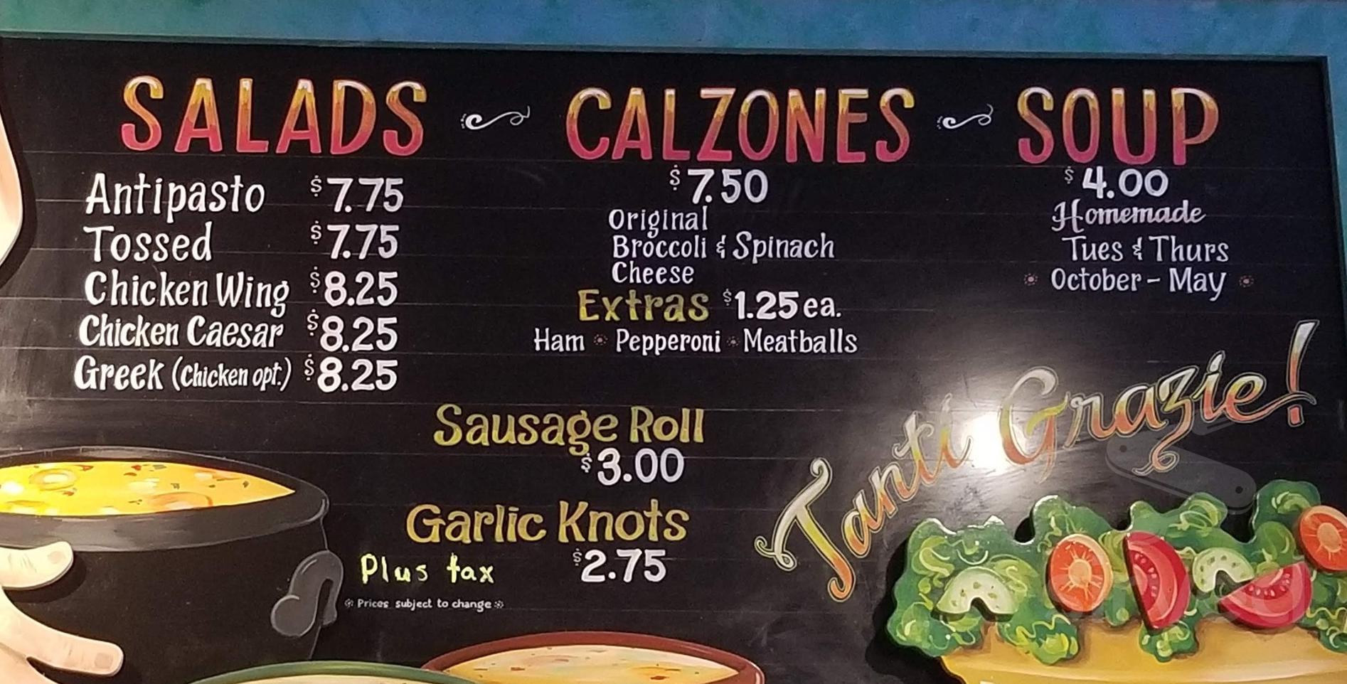 Menu for Aniello's Pizzeria in Corning, NY | Sirved