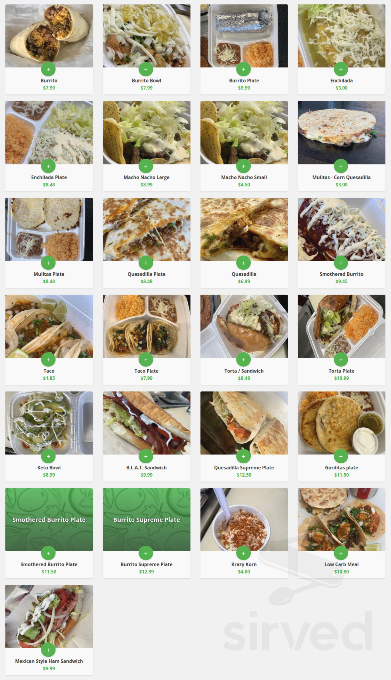 Mama Tita's Mexican Tacos menu in Enid, Oklahoma, USA