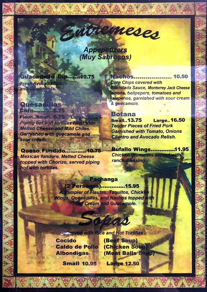 La Barca Restaurant menu in Los Angeles, California, USA