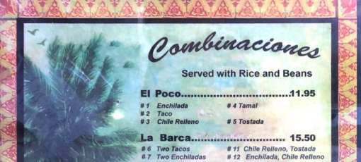 Menu for La Barca Restaurant in Los Angeles, CA | Sirved