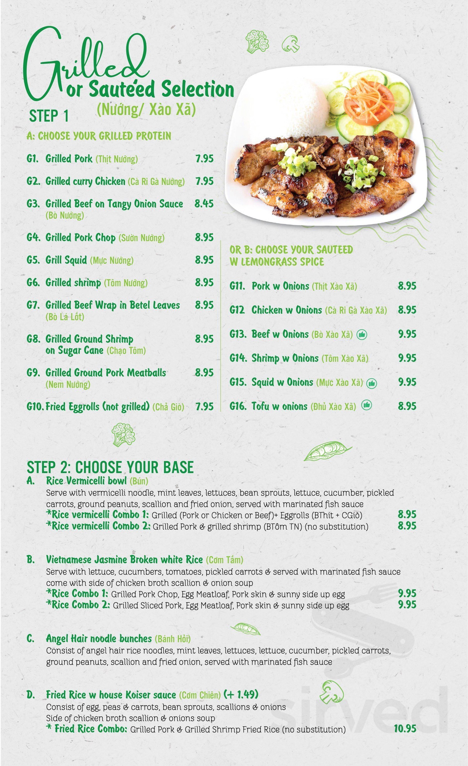 Menu - Pinellas Park FL's Pho Quyen Vietnamese Restaurant | Sirved