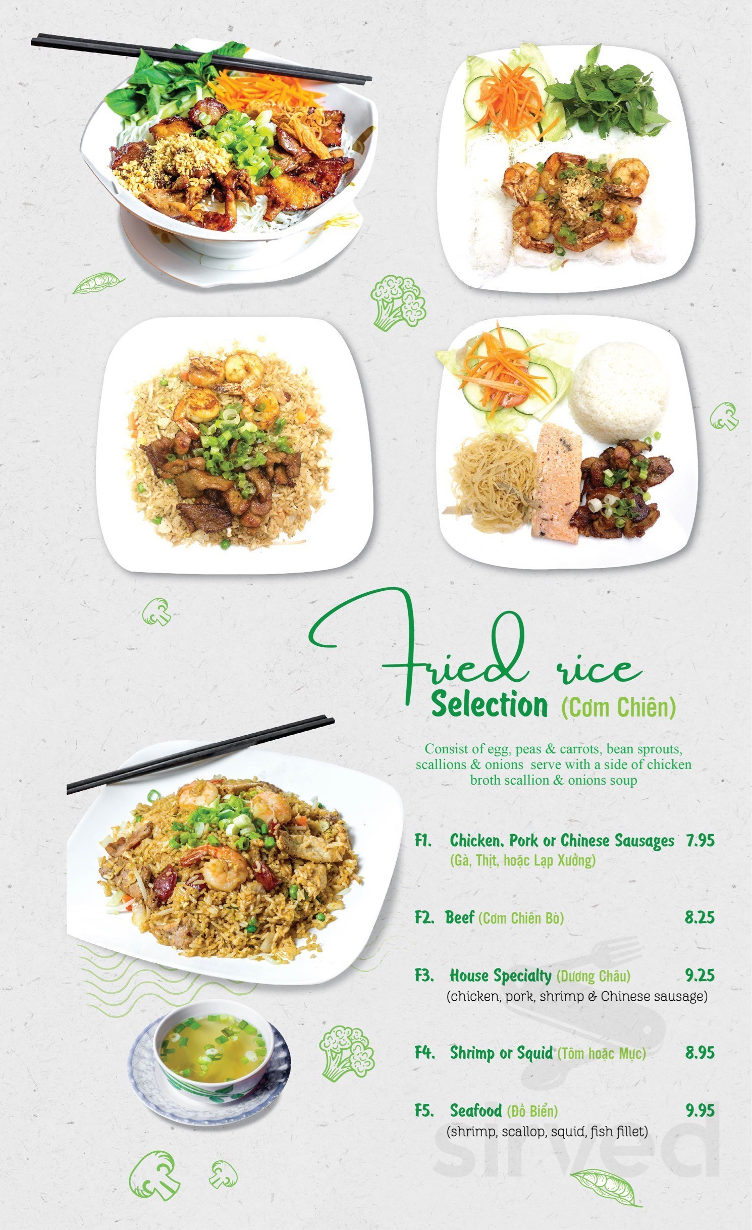 Menu - Pinellas Park FL's Pho Quyen Vietnamese Restaurant | Sirved