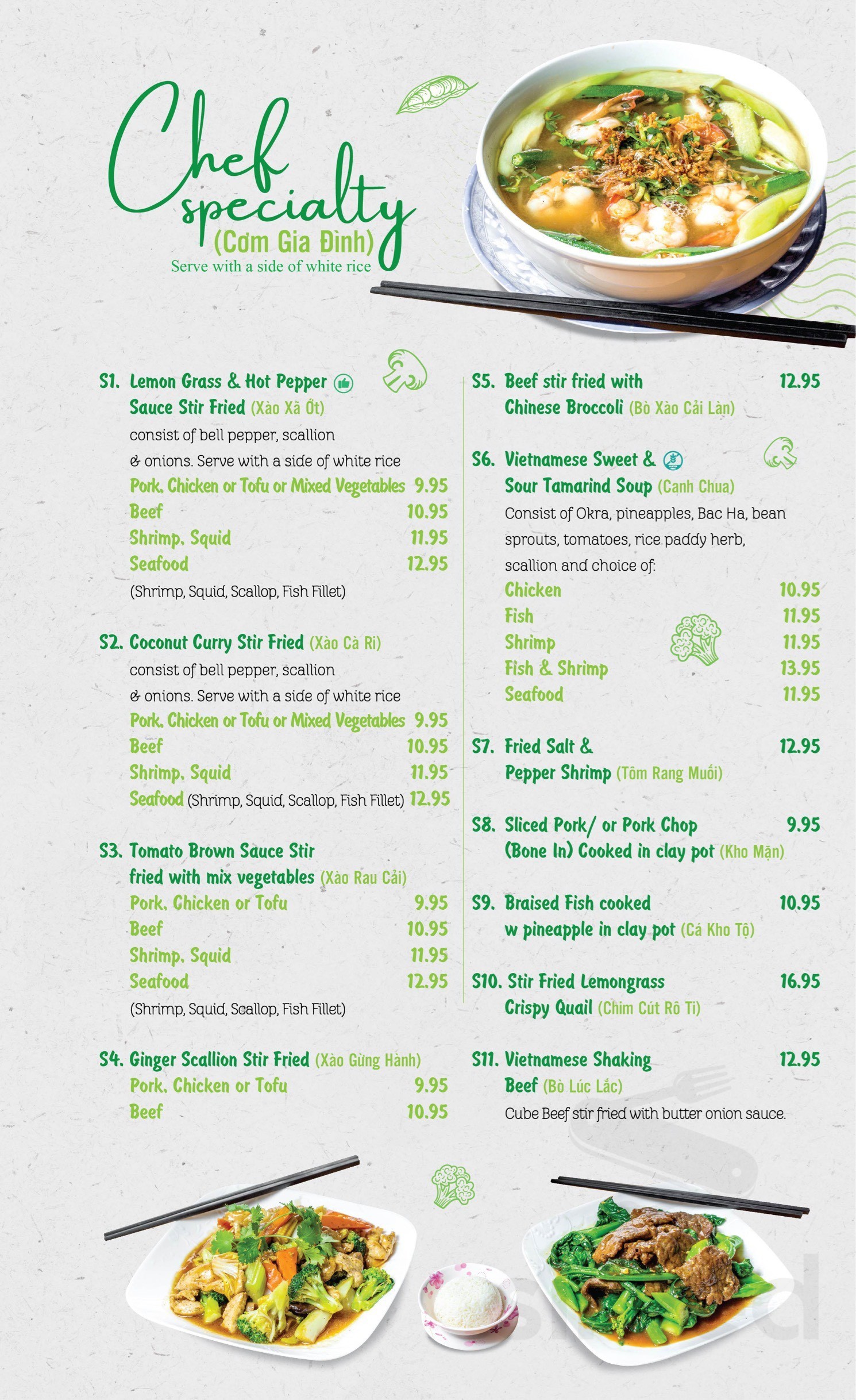 Menu - Pinellas Park FL's Pho Quyen Vietnamese Restaurant | Sirved