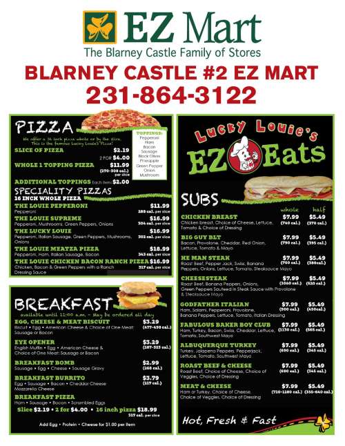 Wishing Well Ez Mart menu in Pentwater, Michigan, USA
