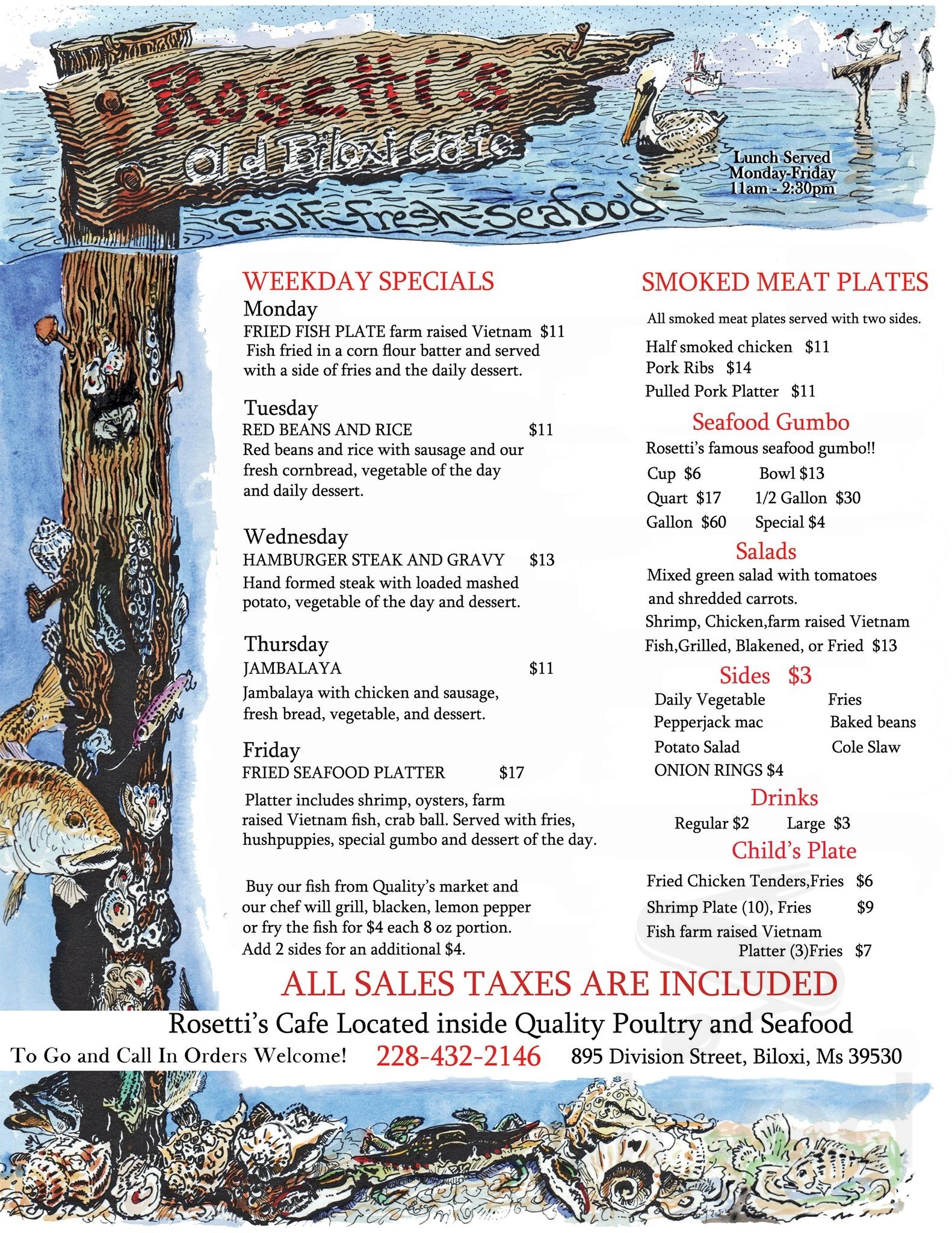 Menu - Biloxi MS's Rosetti's Cafe | Sirved