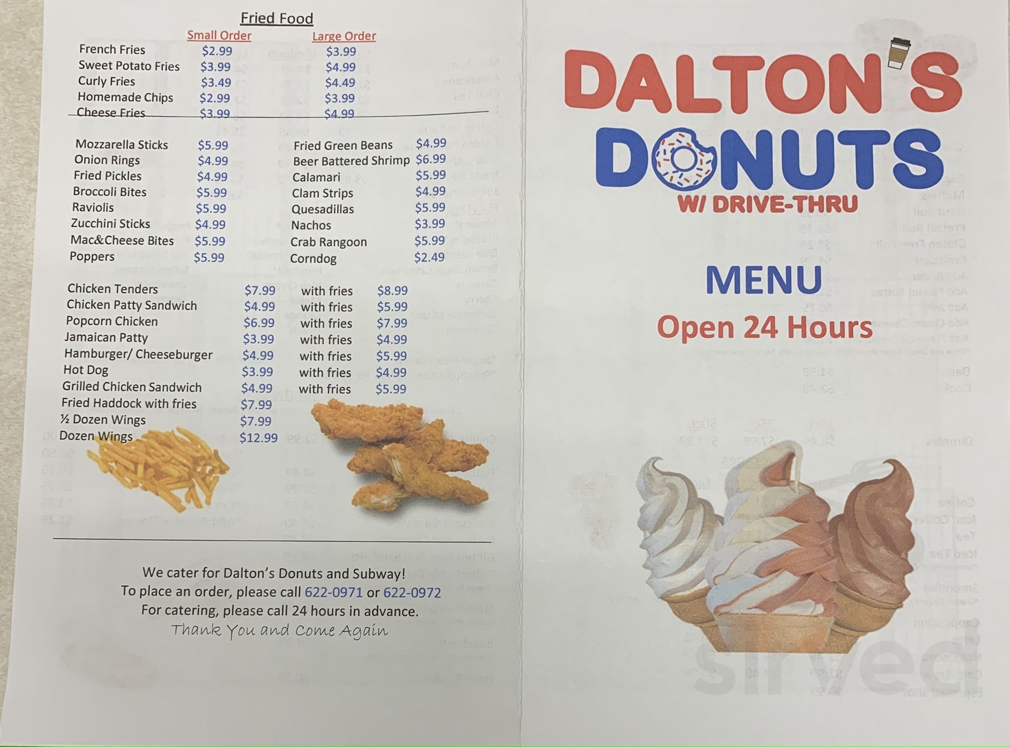 Dalton Country Deli menu in Cairo, New York, USA